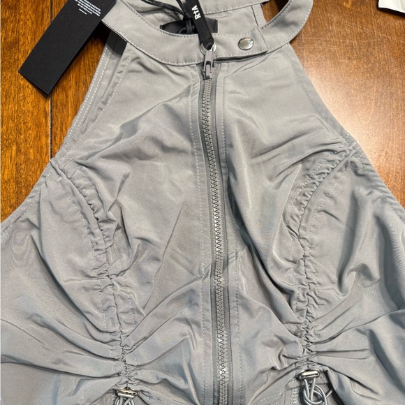 RtA | Tops | Nwt Rta Small Gray Zip Front Halter Neck Cropped Top ...
